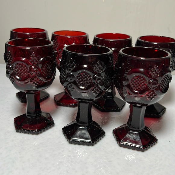 Avon | Dining | Vintage Avon Cape Cod Ruby Red Glass Small Wine Glasses ...